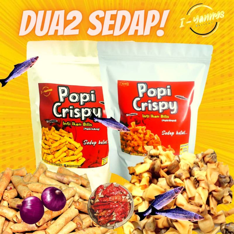 Popi Crispy (popia Sedap Murah homemade inti ikan bilis 500g) | Shopee ...