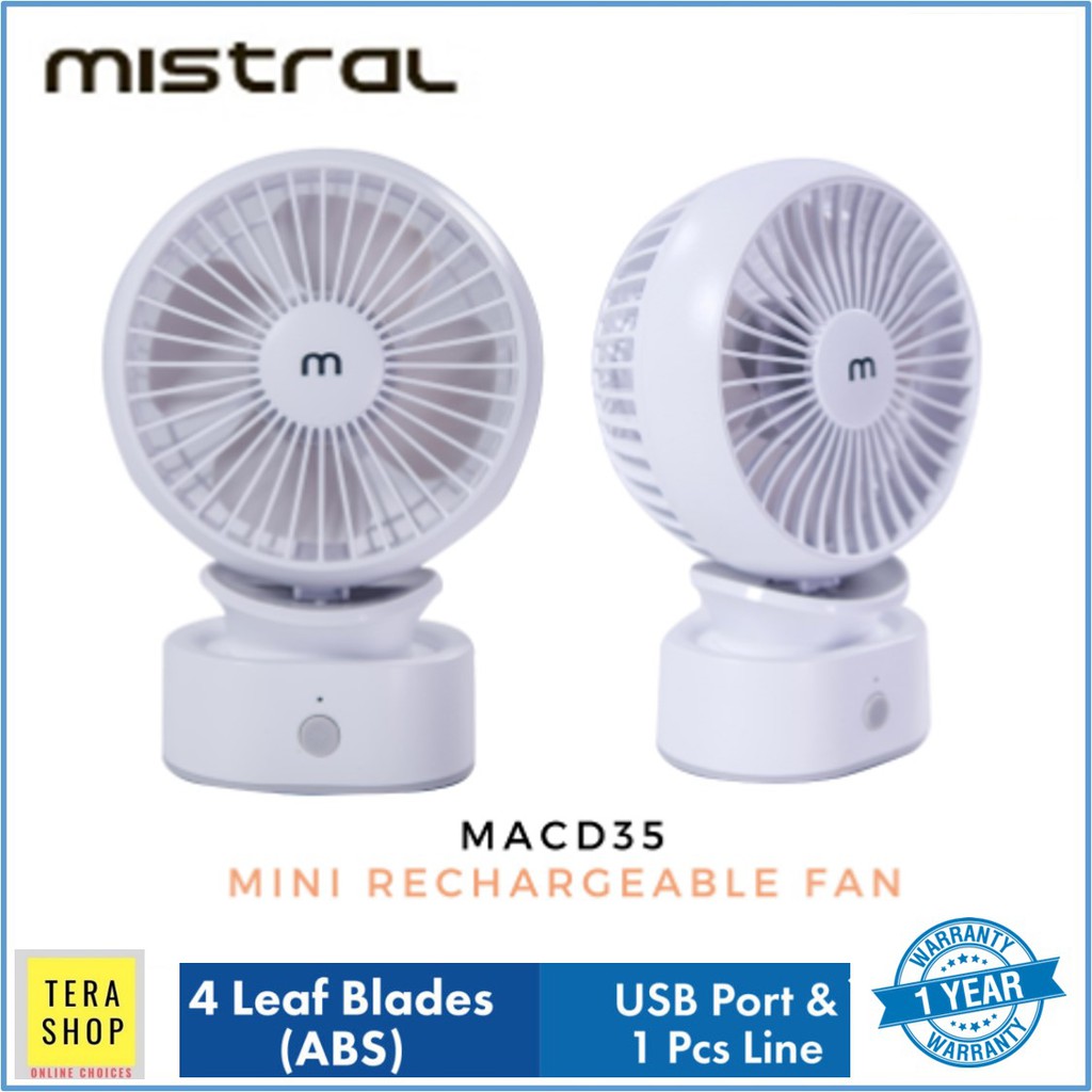 Mistral MACD35 USB Rechargeable Mini Fan | Shopee Malaysia
