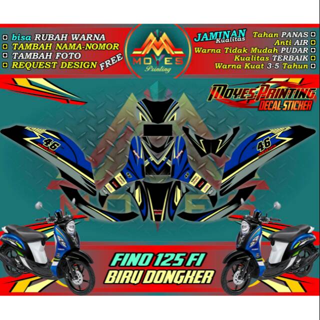 Fino 125fi sticker decal fino fi 125 motorbike sticker yamaha fino fi ...