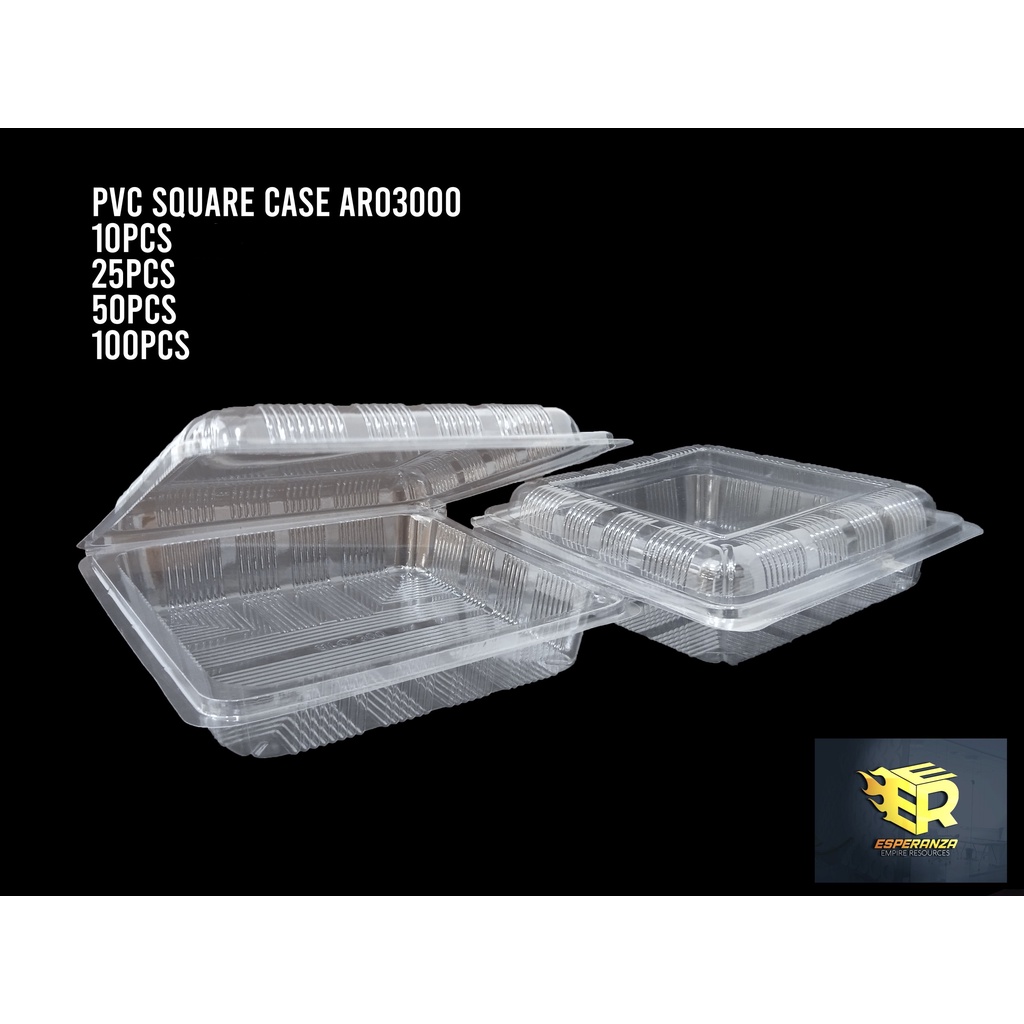 PVC SQUARE CASE ARO3000[10 PCS & 25 PCS]/BEKAS KUIH JERNIH/BEKAS KUIH ...