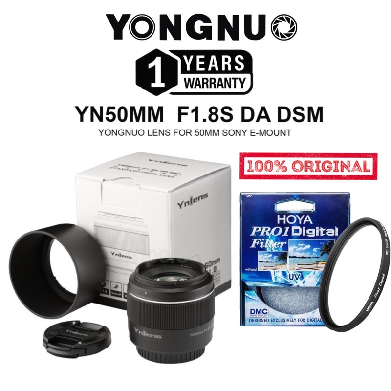 Yongnuo YN 50mm F/1.8 DA DSM for Sony E mount original a6000/a6100/a6300/a6400/a6500/a5000/a5100 ...