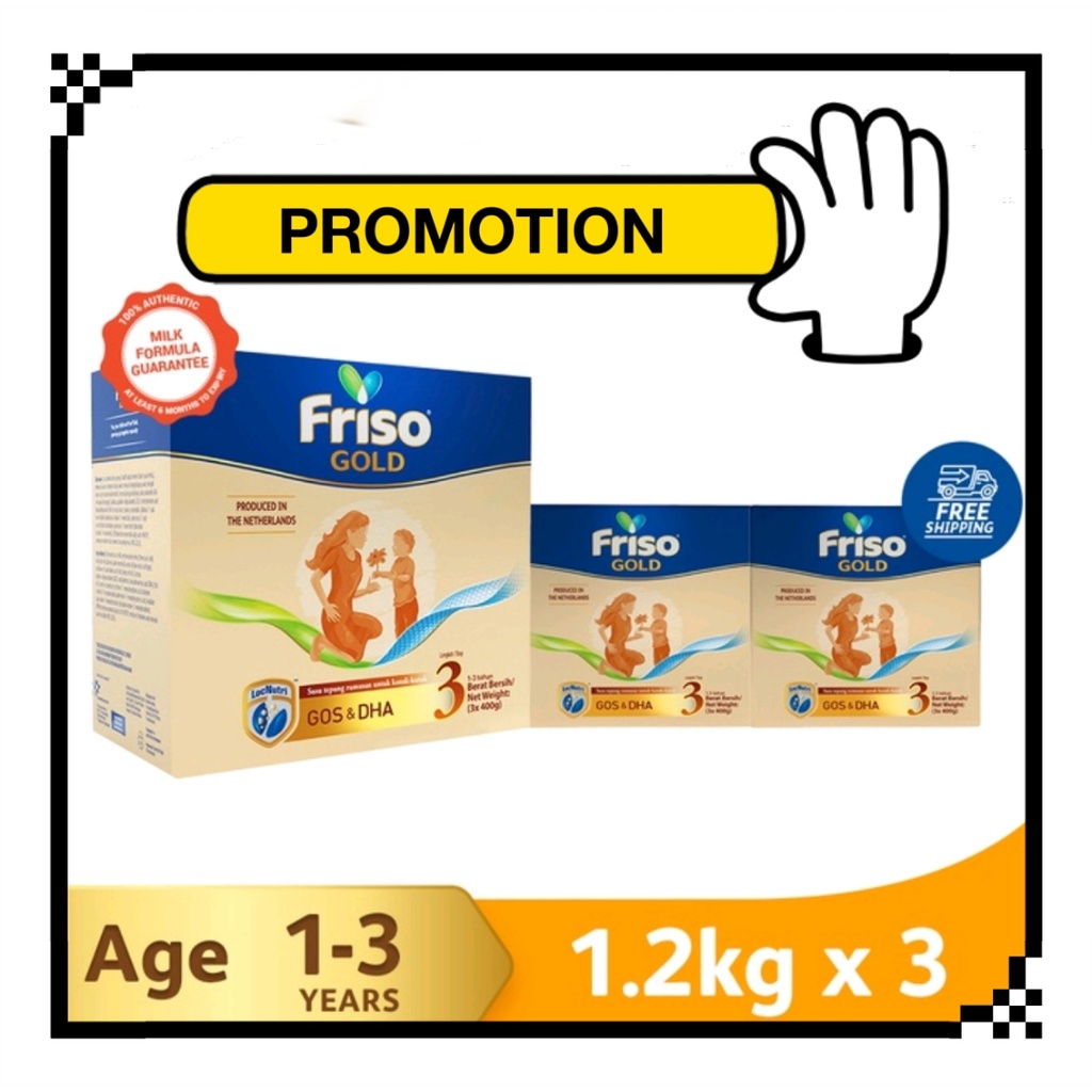 Friso Gold Step 3 (1+ Years)1.2Kg X 3 All(NEW PACKING) | Shopee Malaysia