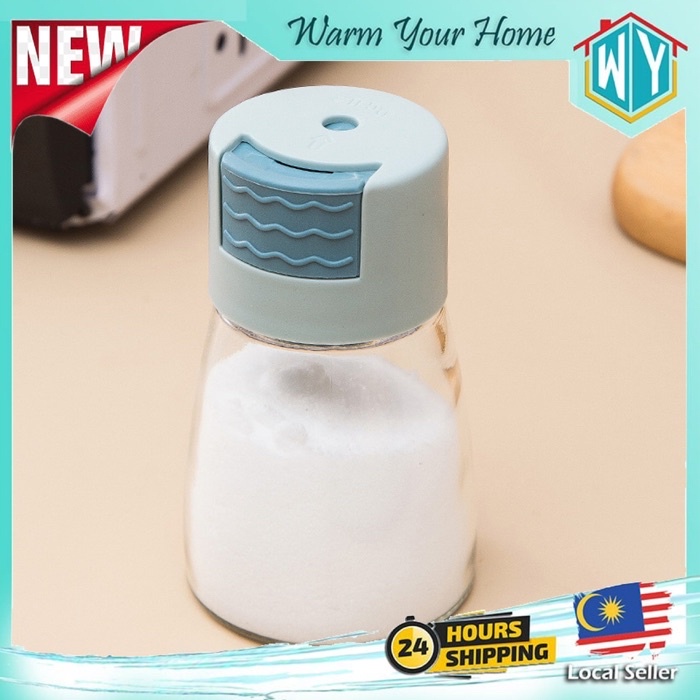Salt Dispenser (180ML) Salt Press Bottle 1 Press 0.5g Spice Sugar Pepper Seasoning Bottle ...