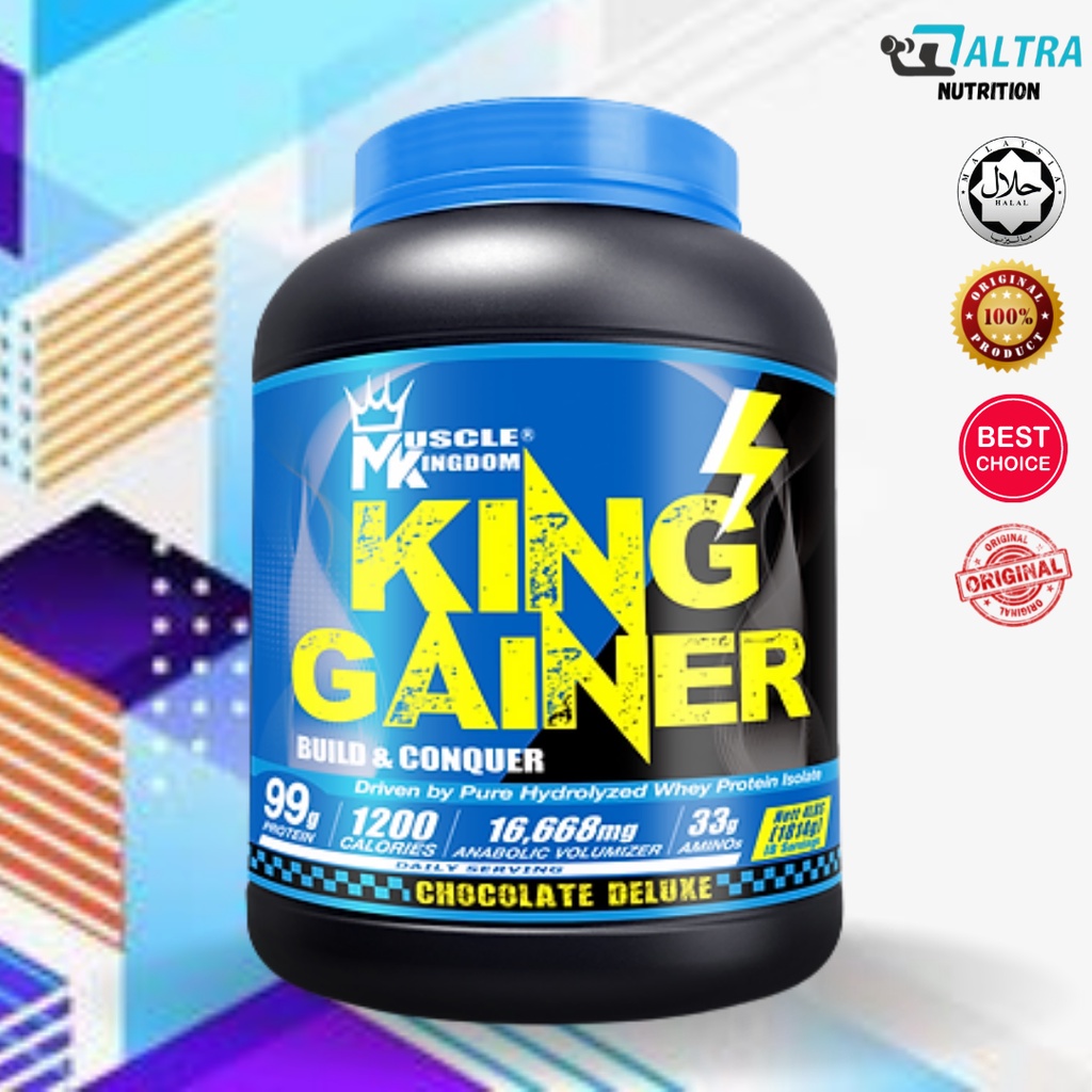 KING GAINER - Untuk pembesaran OTOT dan Tiada Gula, 33g Aminos ...