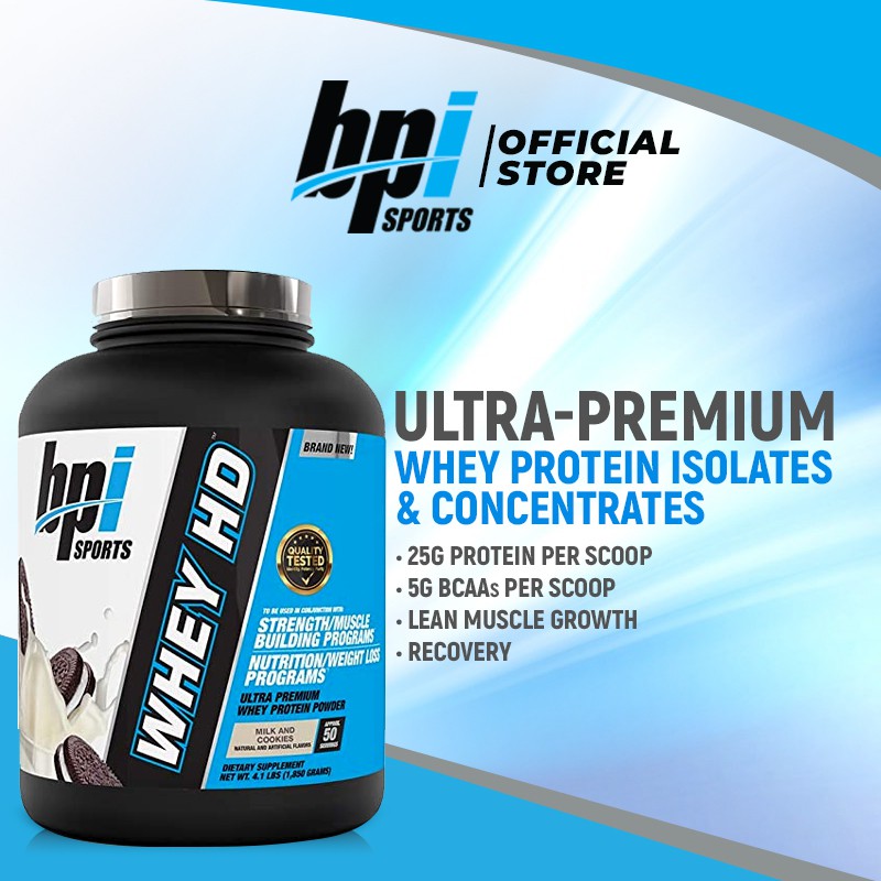 BPI Sport Whey HD 5lbs Whey Protein Powder, Muscle Building, Lean ...