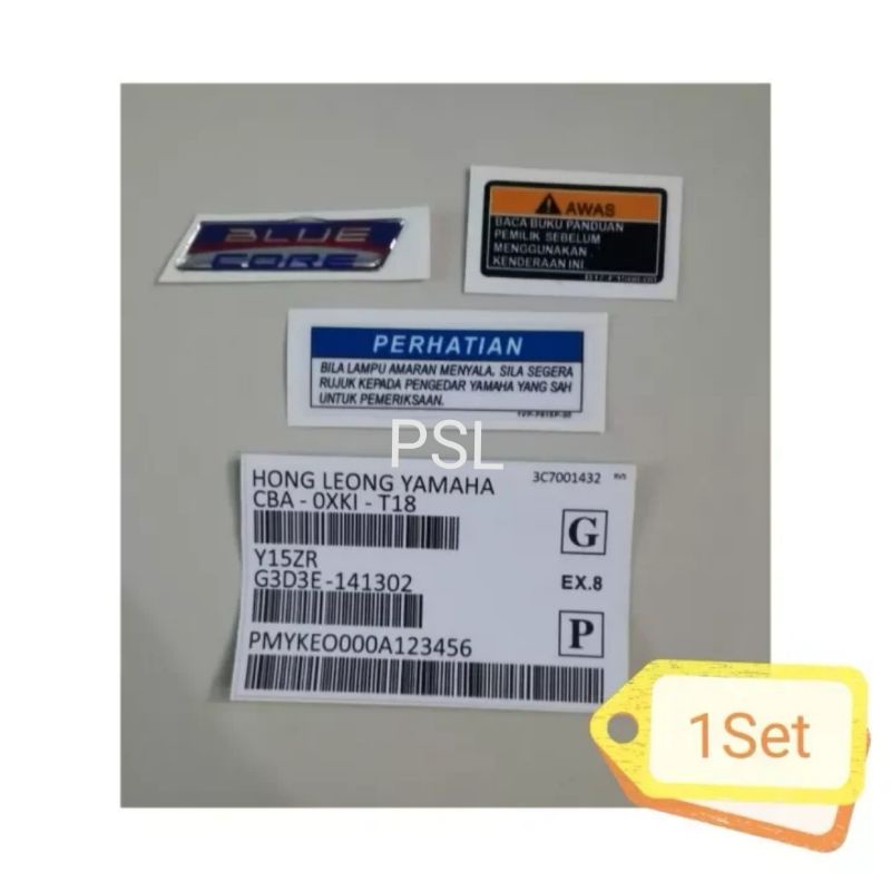 Sticker Yamaha Y15 ZR 1 Set (Sticker Blue Core,Sticker Awas,Sticker ...
