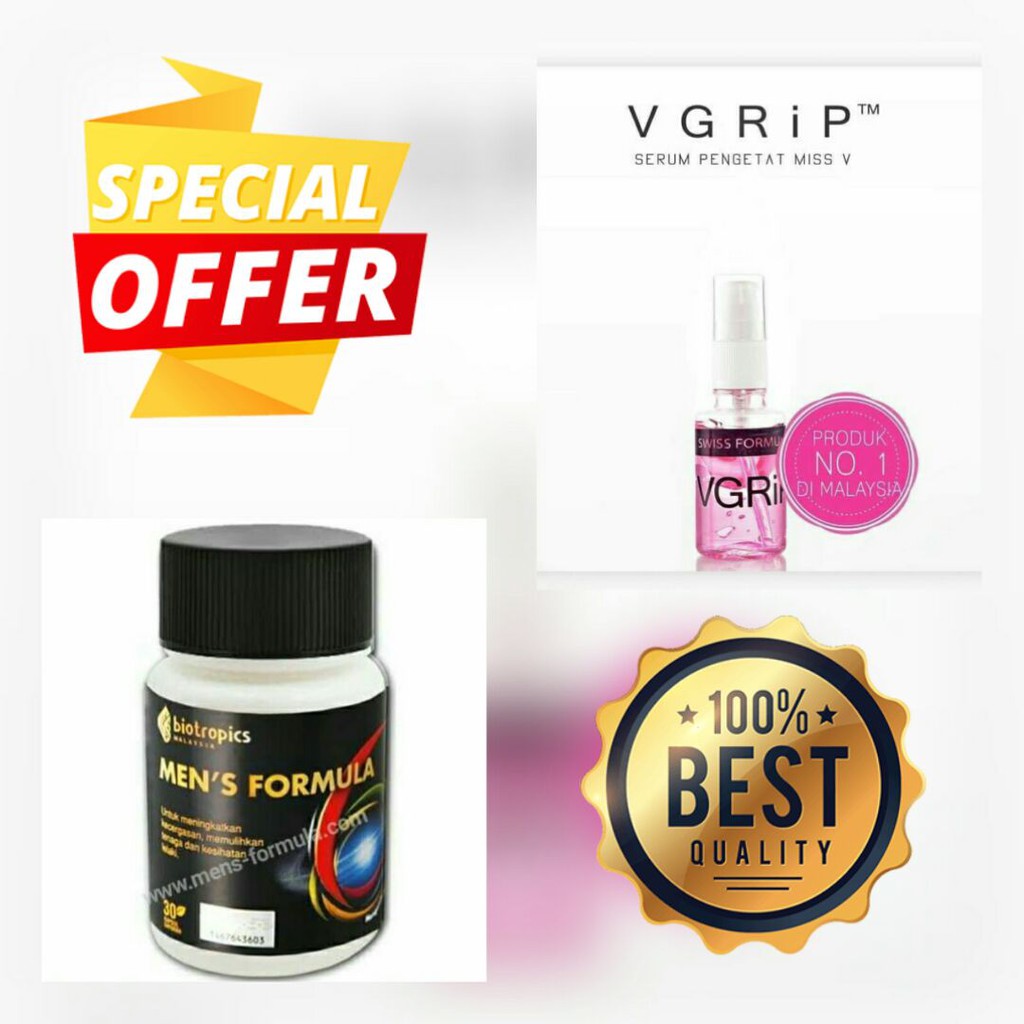 💥HOT COMBO💥 MEN'S FORMULA + VGRIP, UBAT KUAT LELAKI, SERUM PENGETAT, RAWAT KEPUTIHAN | Shopee ...