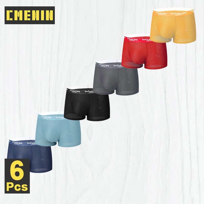 MiiOW 6Pcs Fashion Men Underpants Boxers Hip Raise Nylon Innerwear Man ...