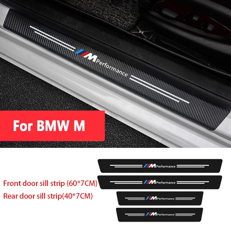 [Ready Stock] 4PCS BMW M Carbon Fiber Car Door Sill Strip Anti Scratch ...