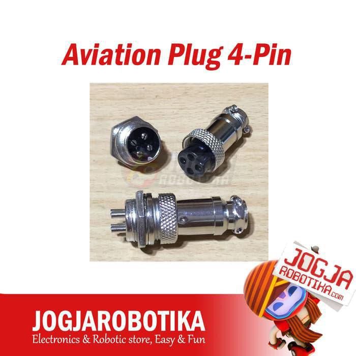 Aviation Plug 4-Pin 16mm GX16-4 Metal Male Female Panel Connector ...