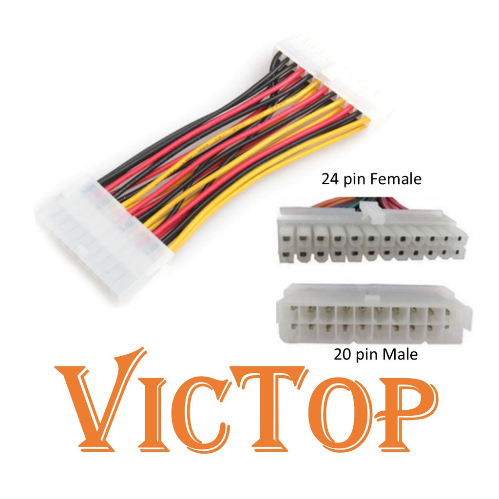 ATX 20 Pin Male to 24 Pin Female Power Supply Adapter Cable | Shopee ...