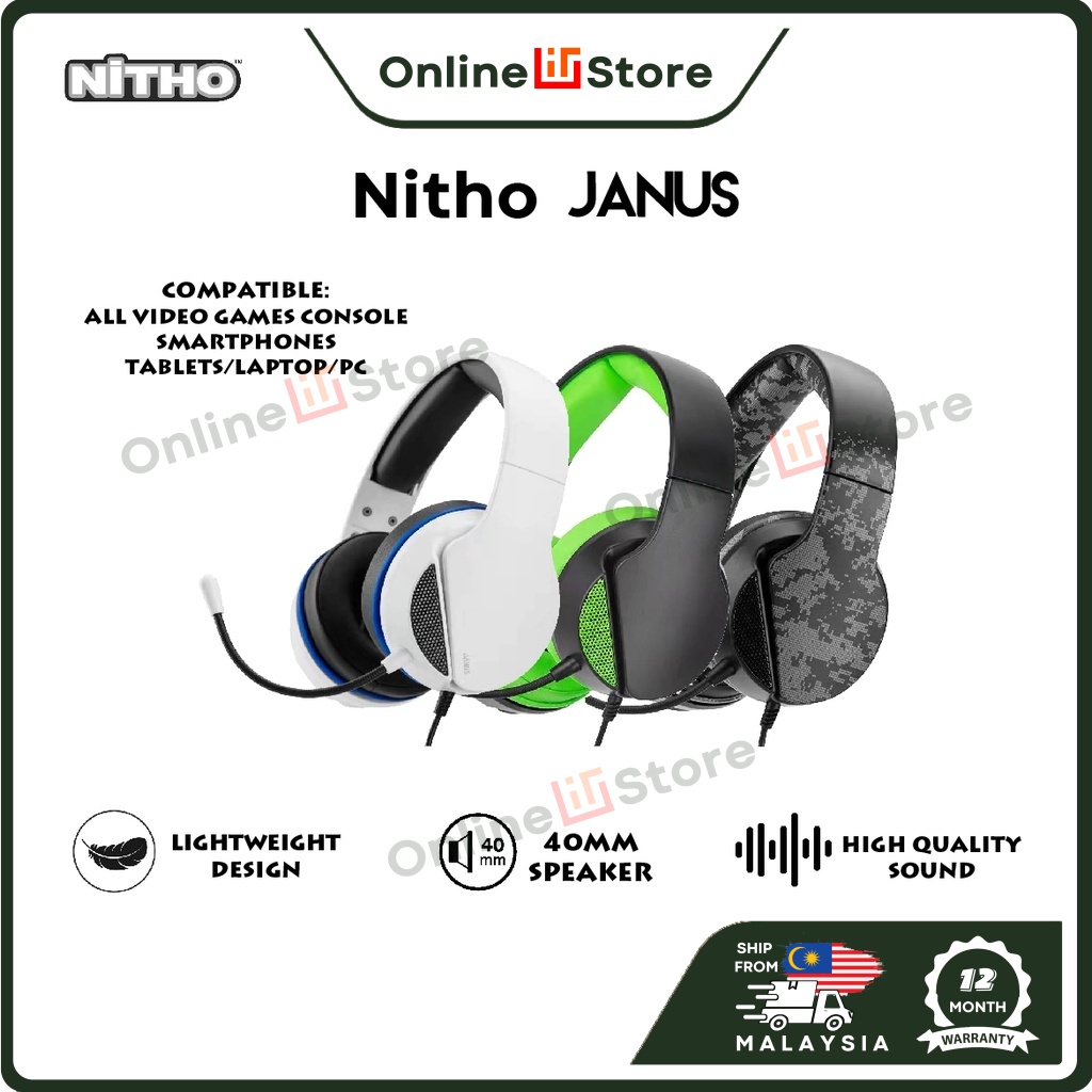 NiTHO JANUS STEREO GAMING HEADSET CAMO, Compatible with PS4/Xbox One ...