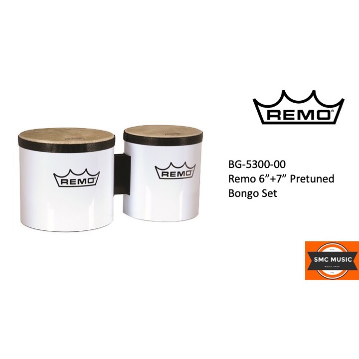 Remo BG-5300-00 Pretuned Bongo Drum, White, 6"- 7" | Shopee Malaysia