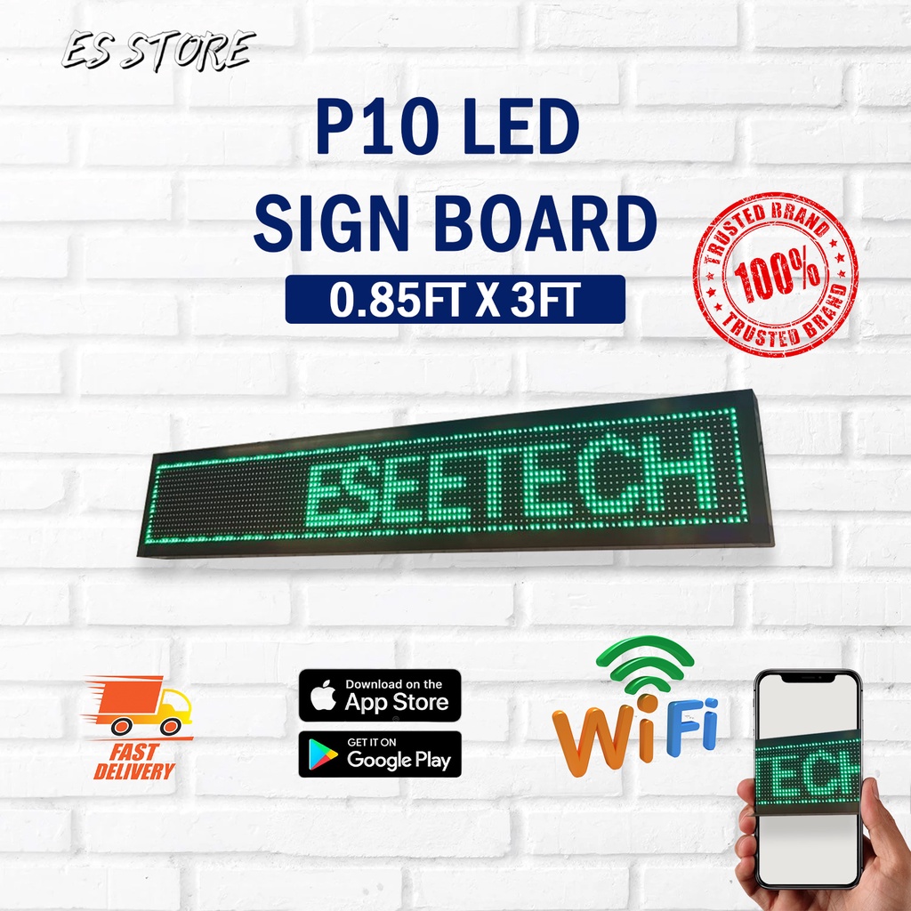 P10 LED SIGN BOARD DISPLAY 3FT 1x3 LED text Board Semi Outdoor | Shopee Malaysia