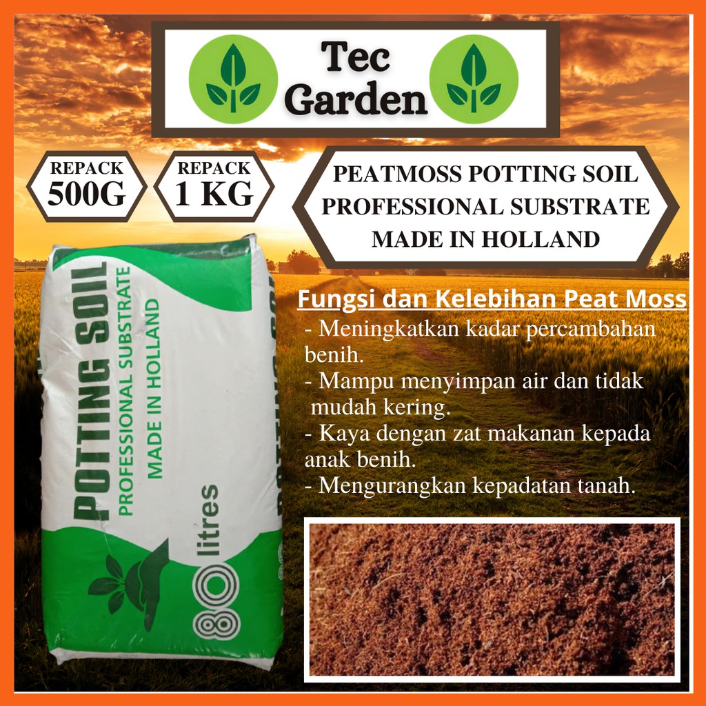 (PREMIUM)500g/1kg Quality Peatmoss Holland Soil/Tanah Seeding Substrate ...