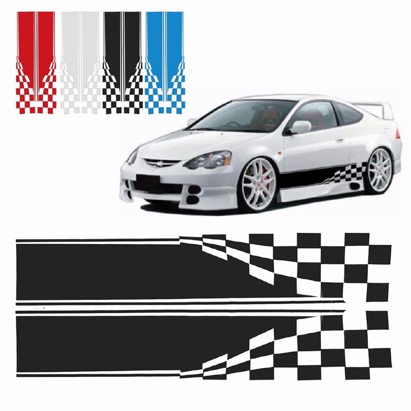 [Ready Stock ] S438# Car Sticker Side Body Stripes Racing Race Car ...