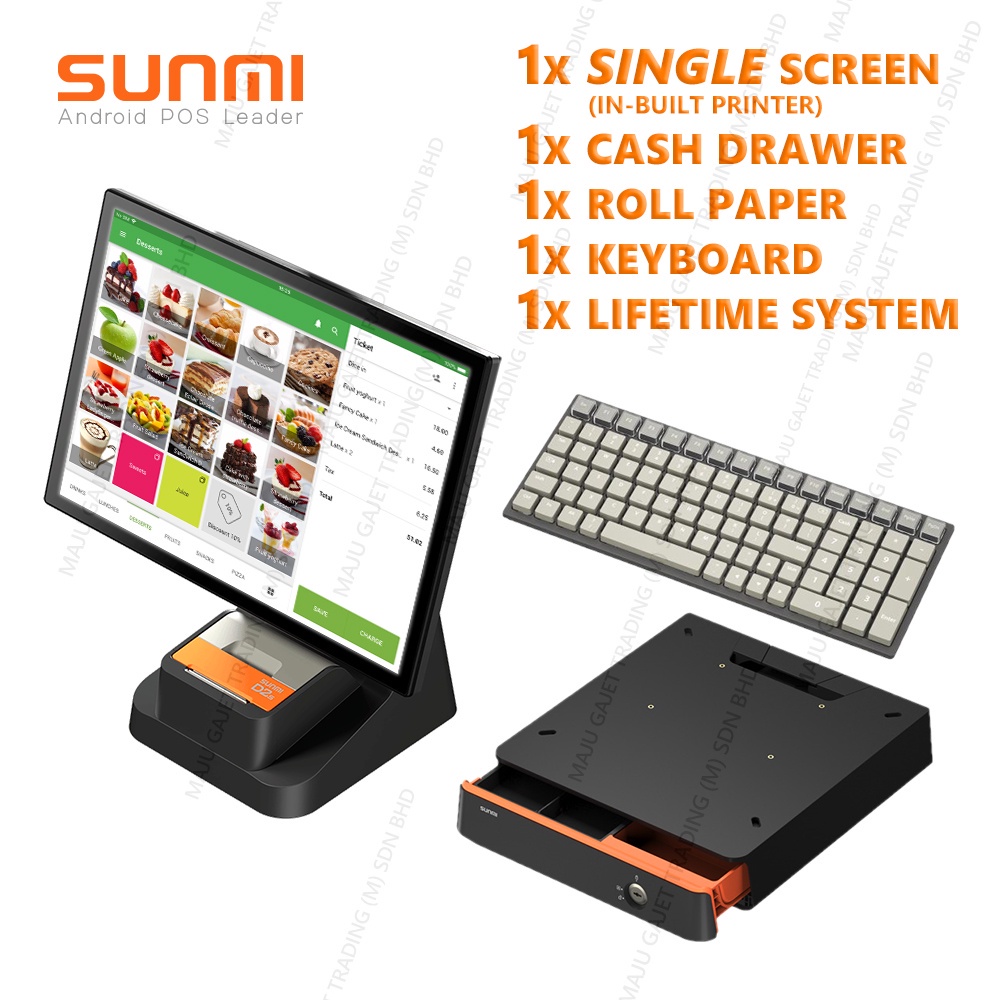 SUNMI D2S Cashier Machine POS System Cash Register Loyverse Mesin Print ...