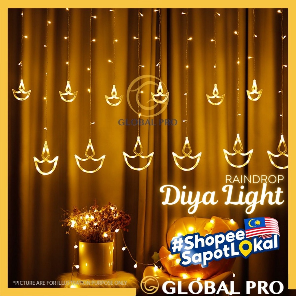 LIGHT OF HOPE 138 LED Diwali Diyas Light Raindrop Design Fairy String ...