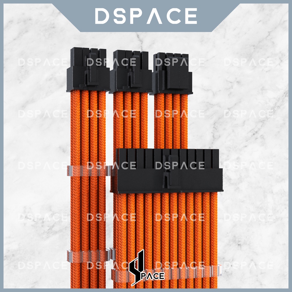 DSPACE MESH-X PSU Orange Premium Sleeve Braided Extension Custom Cable ...