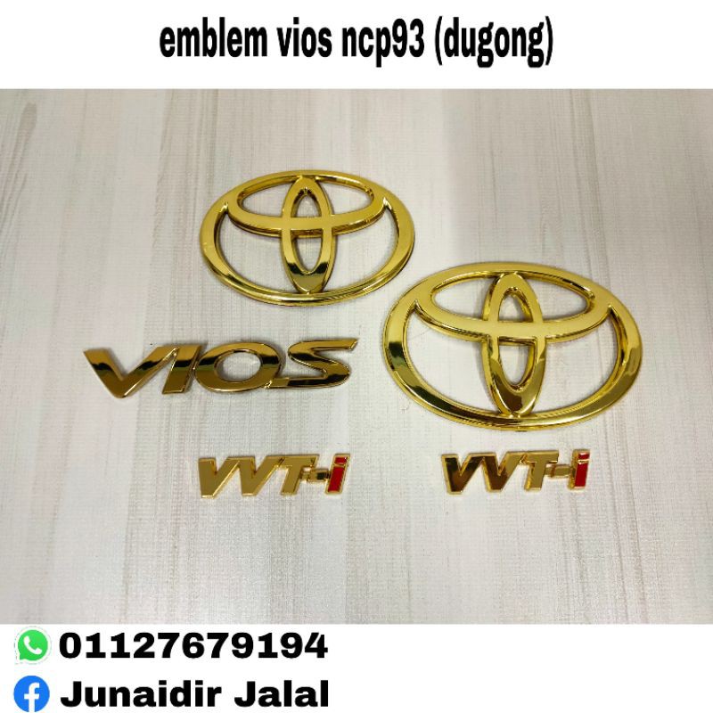 emblem vios ncp93 (dugong) 1 set vvti kiri kanan, tulisan vios ...