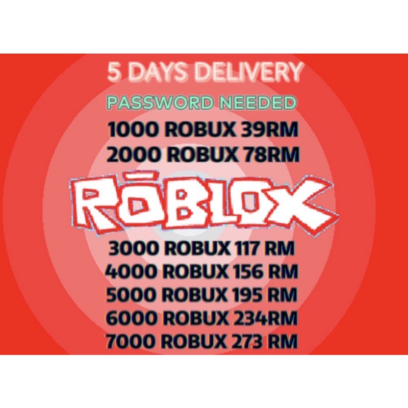 🌟5 days🌟Murah 1000-7000 Robux Roblox for Sale 💥Password Needed💥 ...