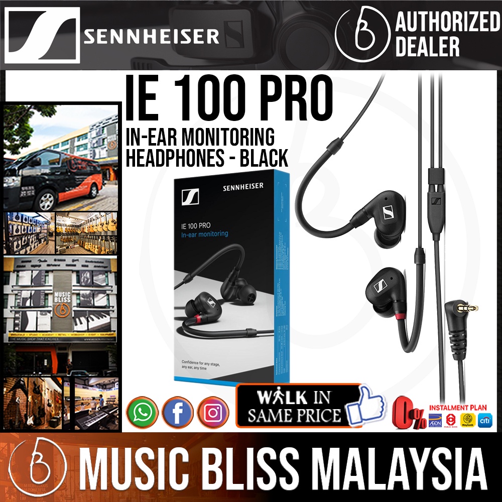 Sennheiser IE 100 Pro In-Ear Monitoring Headphones - Black / Clear ...