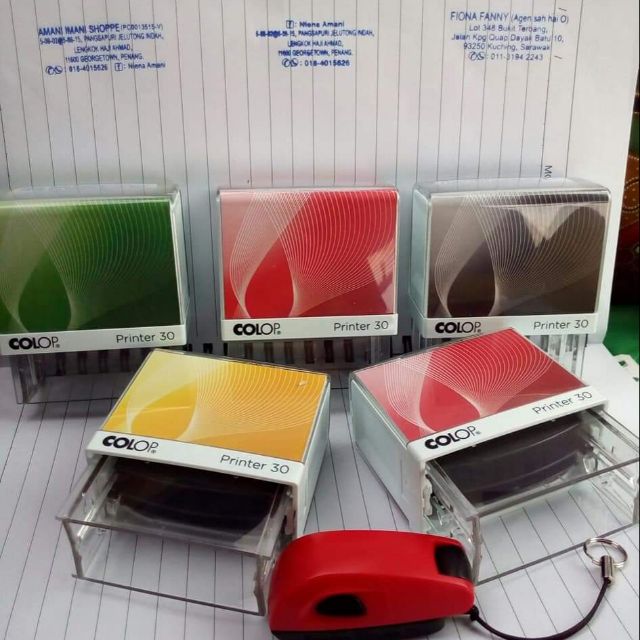 Rubber stamp Cop Colop Trodat P30 Colop P40 Ready Stock Cop Alamat Cop ...