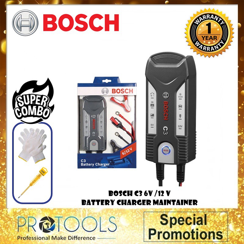 BOSCH C3 Battery Charger 6V/12V & COMBO WITH DAEWOO KOREA DW50 CAR AIR ...