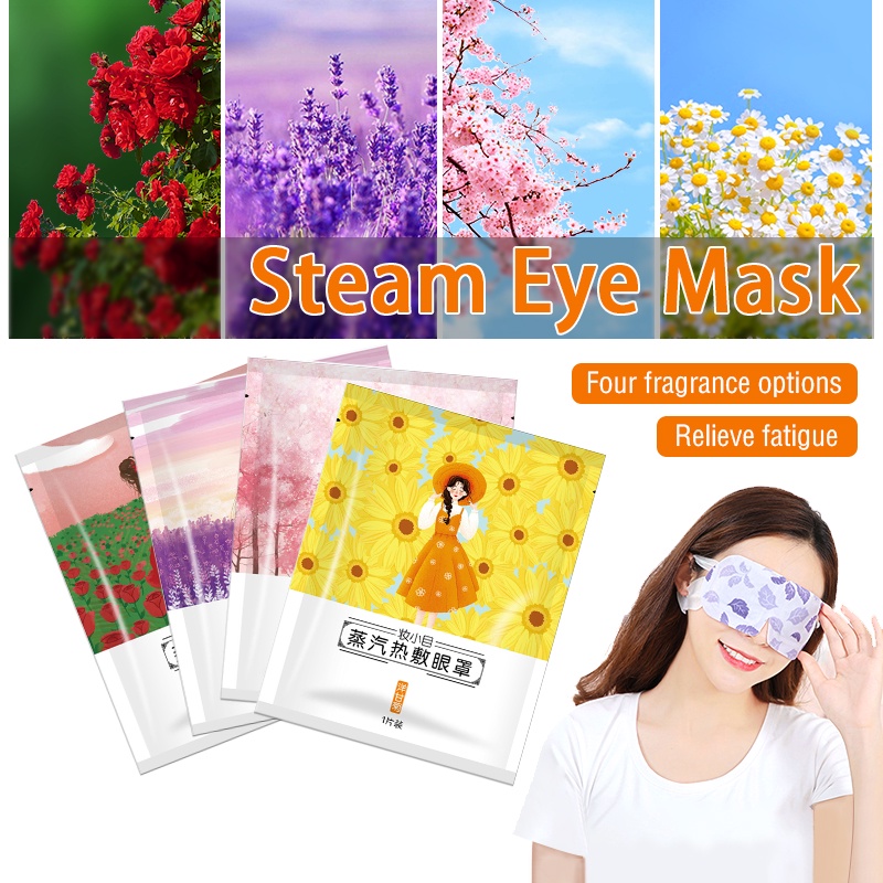 Warm Steam Eye Mask Sleeping Eyes Massage Eye Care Relax Remove Dark ...