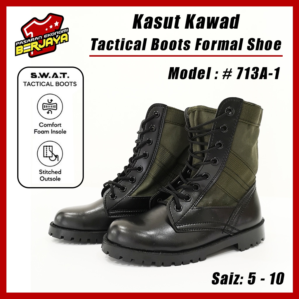 ABARO Unisex Boots FBD713A1 Men Formal Shoes Army Green/Kasut Sparta ...
