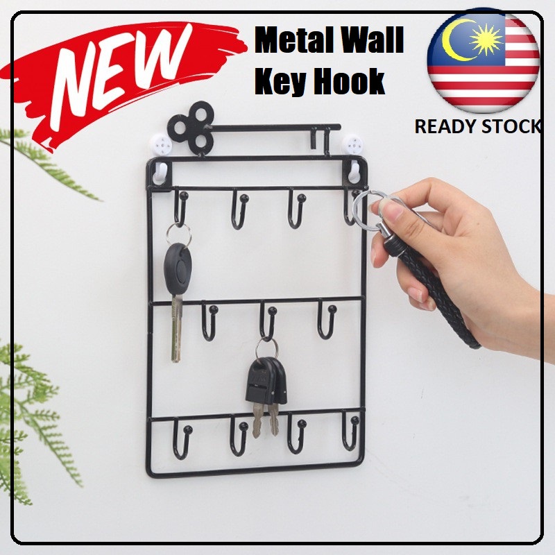 🌻 Local Stock 🌻 Metal Wall Key Hook Iron Multi-use Metal Wall Sundries ...