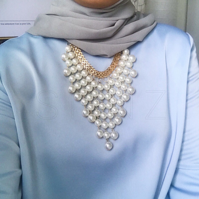 🇲🇾 READY STOCK🇲🇾 NCK 020 LUXURY PEARL NECKLACE RANTAI LEHER RANTAI MUTIARA RANTAI PEARL GLASS ...