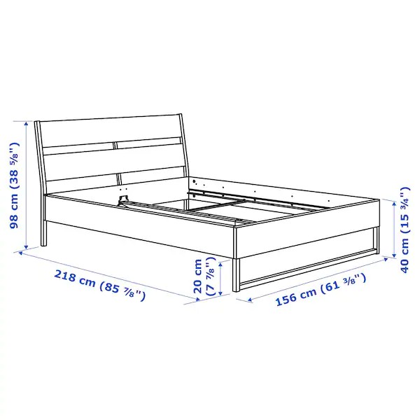 IKEA TRYSIL Bed frame dark brown with base Luroy 150x200 cm Shopee Malaysia