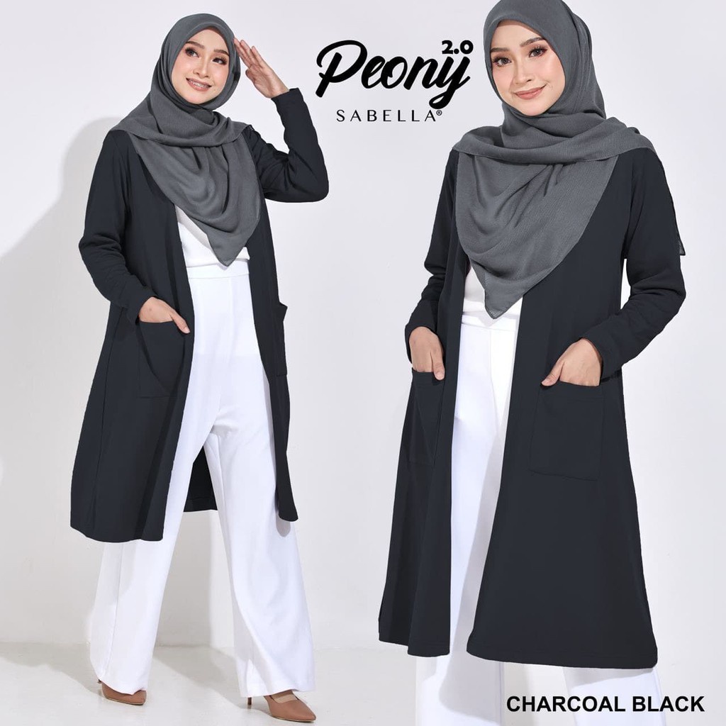 READY STOK CARDIGAN HITAM SABELLA SAIZ 1 (fit saiz S-L) | Shopee Malaysia
