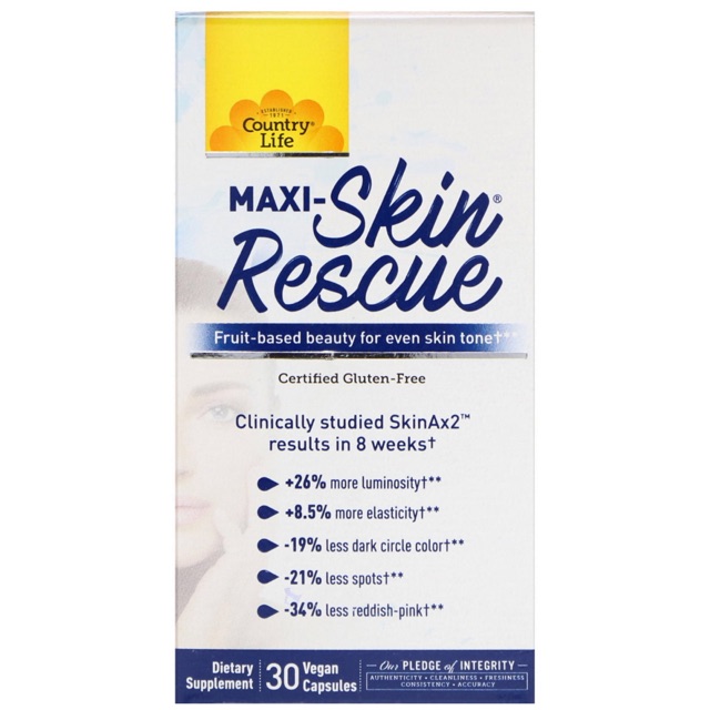 (IMPORTED) MAXI SKIN RESCUE 30 Caps (For Healthy, Whitening & Renewal ...