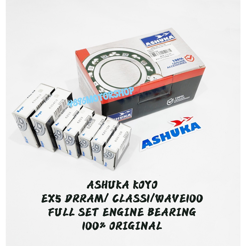 100% ORIGINAL ASHUKA KOYO SKF C3 ENGINE BEARING SET HONDA EX5 DREAM ...