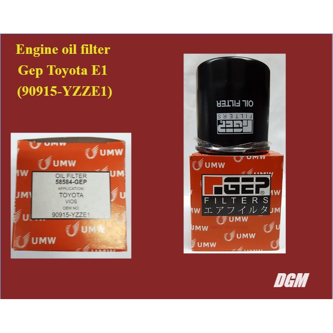 UMW Engine oil filter Gep Toyota E1 (90915-YZZE1) Vios AE80 EE80 AE92 ...