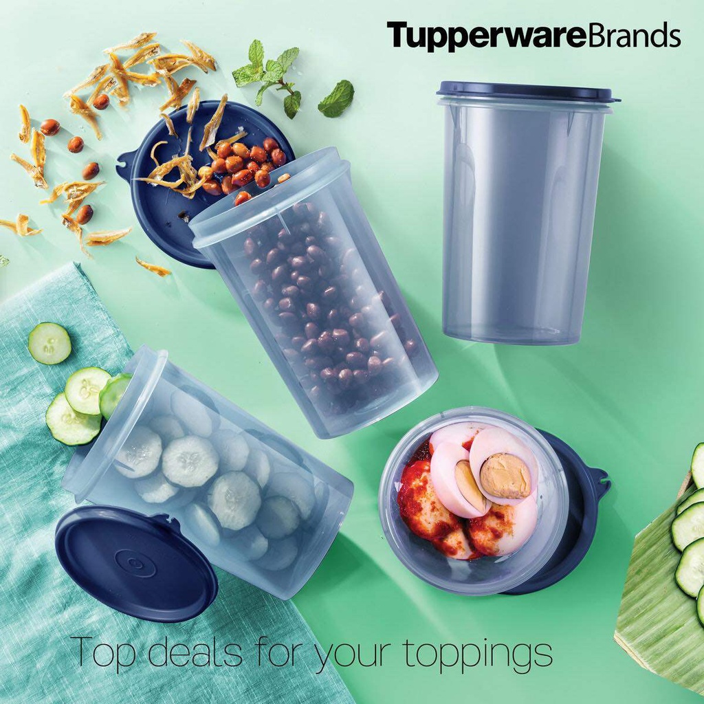 Tupperware Cheerio Quad 1L Food container Bekas tupperware bekal ...