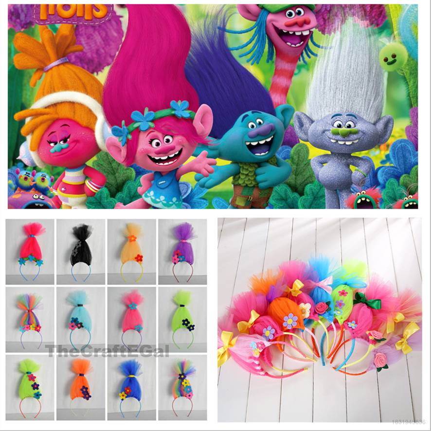 Trolls Hair Headband Cartoon Cute Kids Girl Headband Girl Headdress ...