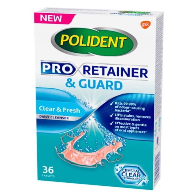 POLIDENT PRO RETAINER & GUARD DAILY CLEANSER TABLETS 36'S (EXP:12/2025 ...