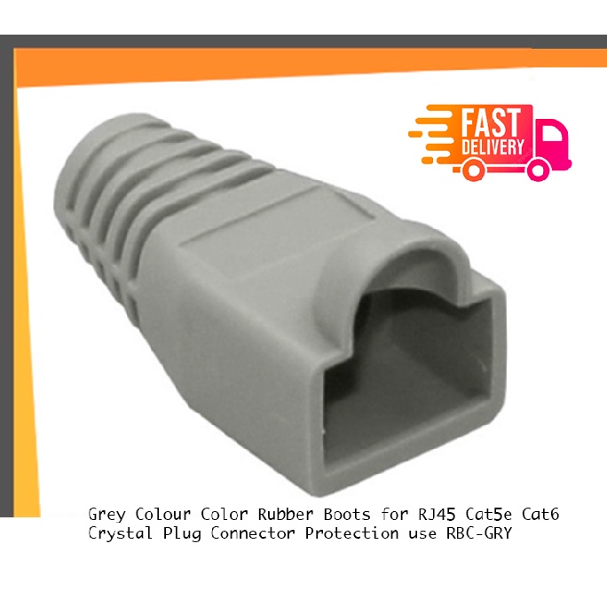 50/100PCS Grey Colour Color Rubber Boots for RJ45 Cat5e Cat6 Crystal ...
