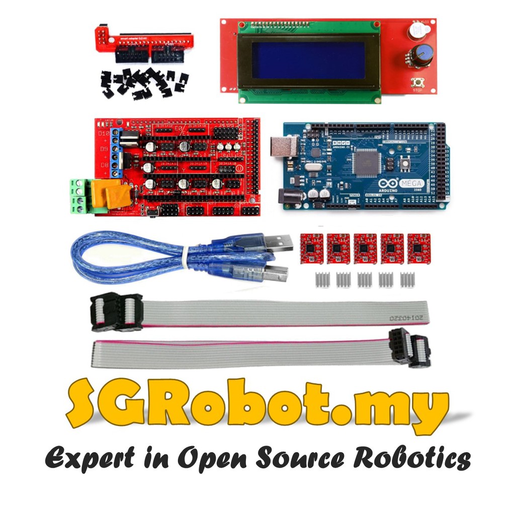 3D Printer CNC Kit - Arduino MEGA 2560 + RAMPS 1.4 Controller + LCD ...