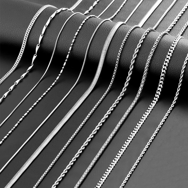 60cm stainless steel necklace titanium steel chain | Shopee Malaysia