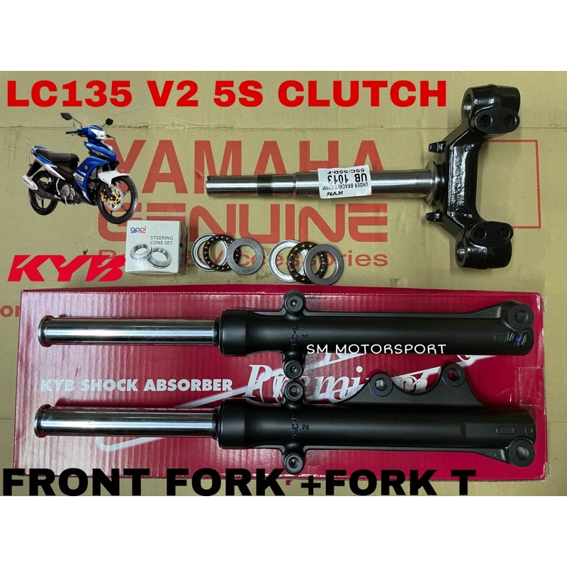 LC135 V2 5S CLUTCH 55C FRONT FORK & FORK T UNDER BRACKET KYB 100% ...