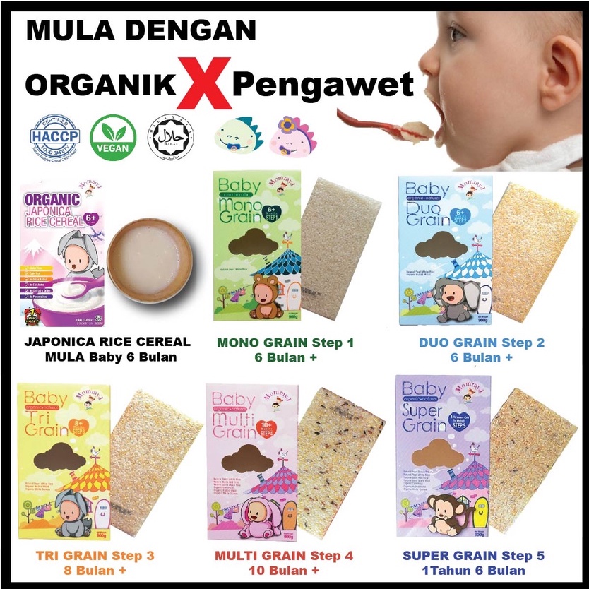 MommyJ Baby Organic Duo Grain & Multi Grain Rice Beras Bayi Organik ...
