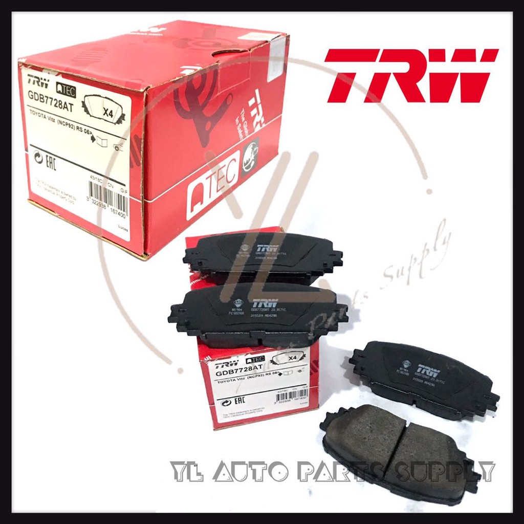 TOYOTA VIOS NCP93 G/S/TRD SPEC / YARIS TRW FRONT DISC BRAKE PAD ...