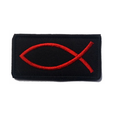 Embroidery Patch Jesus Fish Patch Christian Fish Symbol Tactical Emblem ...