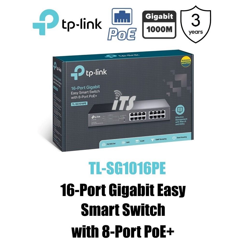 TP-Link 16-Port Gigabit Easy Smart PoE Switch with 8-Port PoE+ (TL-SG1016PE) | Shopee Malaysia