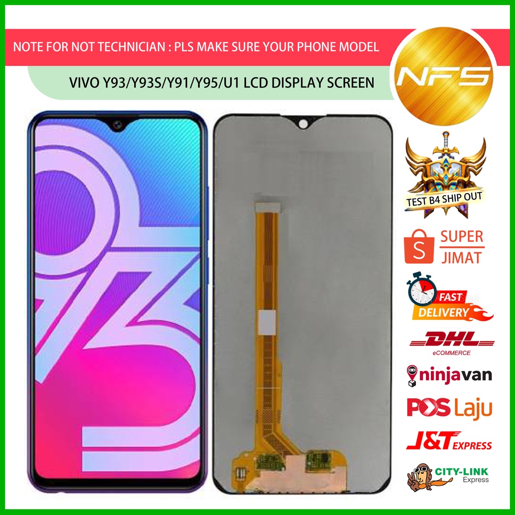 NFS STOCK - VIVO Y91 / y91c/Y93 / Y95 / Y93S / U1 / Y1S display screen LCD touch screen ...