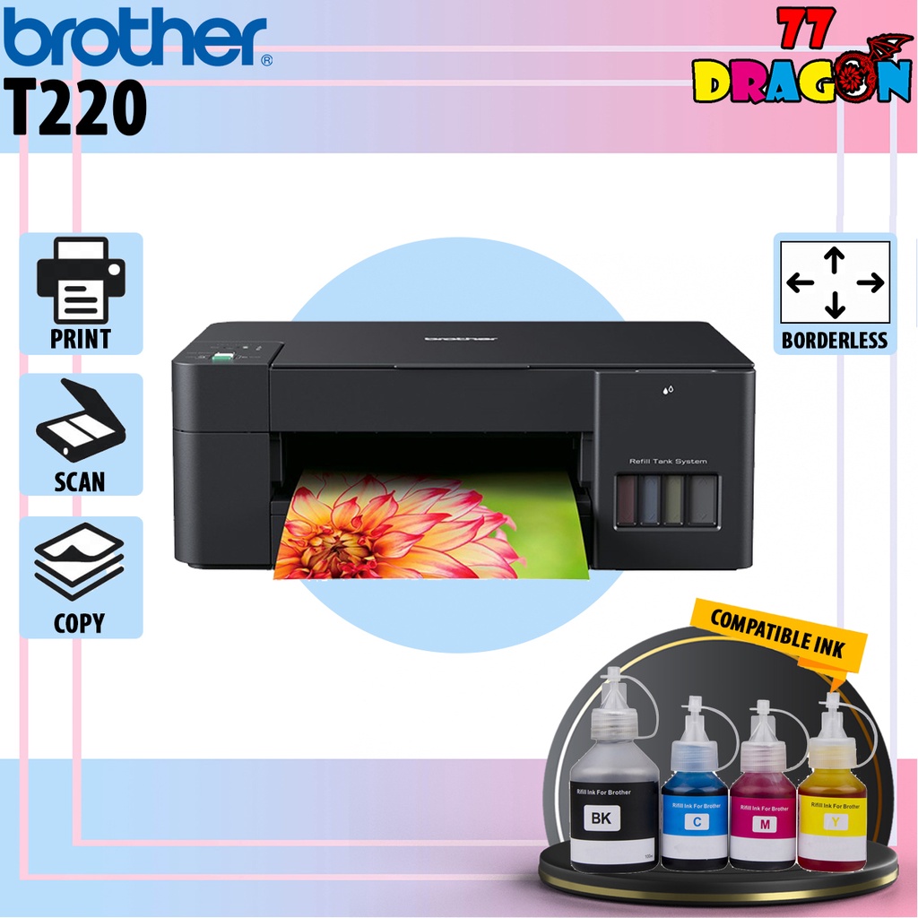 Brother DCP-T220 A4 3 in 1 Print Scan Copy Color Inkjet Refill Ink Tank Printer DCP T220 DCPT220 ...